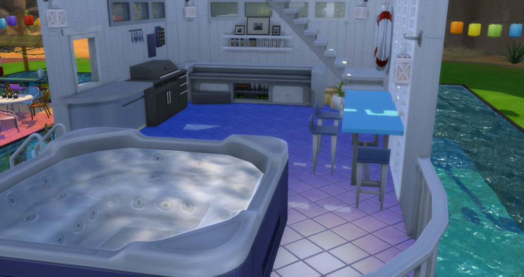 Rainbow House with Boat for Sims 4 ⋆ Violablu ♥ Pixels ♥