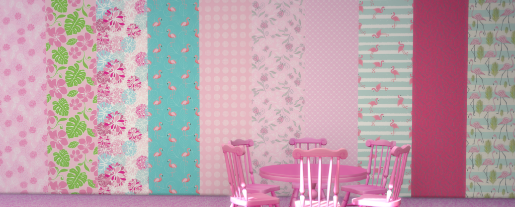 Barbie Inspired Wallpaper for Sims 4 ⋆ Violablu ♥ Pixels ♥