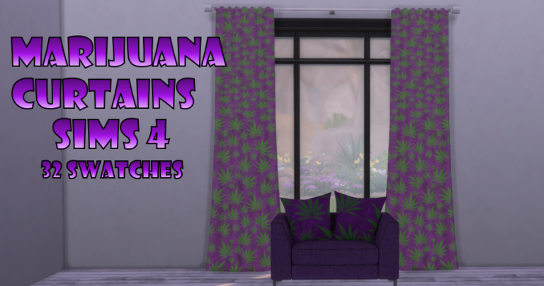 Sims 4 Marijuana Weed Curtains ⋆ Violablu ♥ Pixels ♥